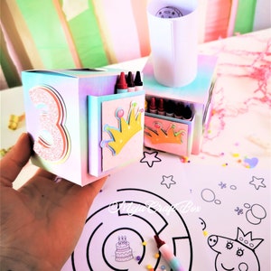 Crayon Colouring Activity Box, Pepa Party Decoration, Colouring Box ...
