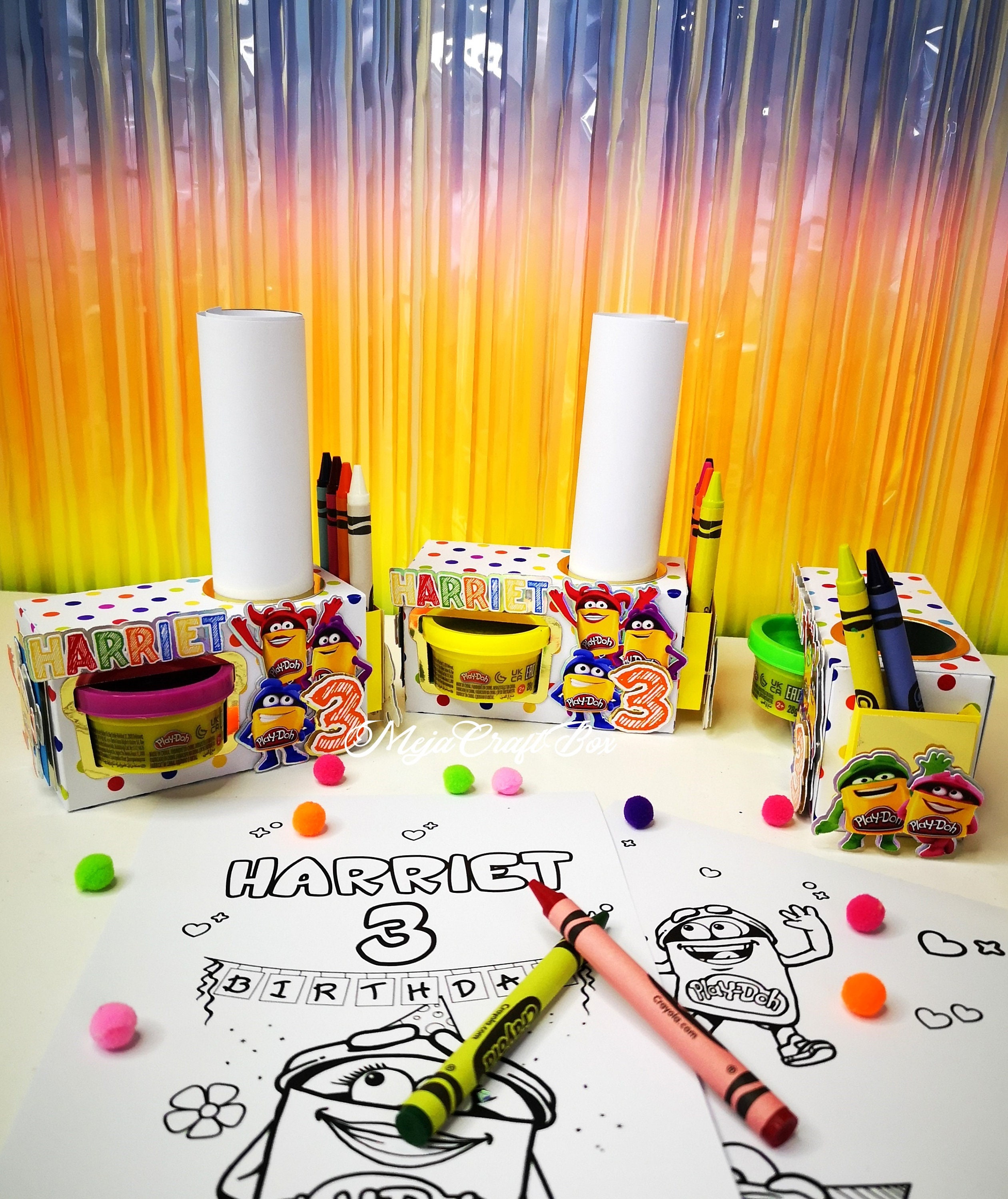 Play-doh Activity Boxes, Birthday Crayon Party Gift Boxes, Personalised in Your Theme - Etsy