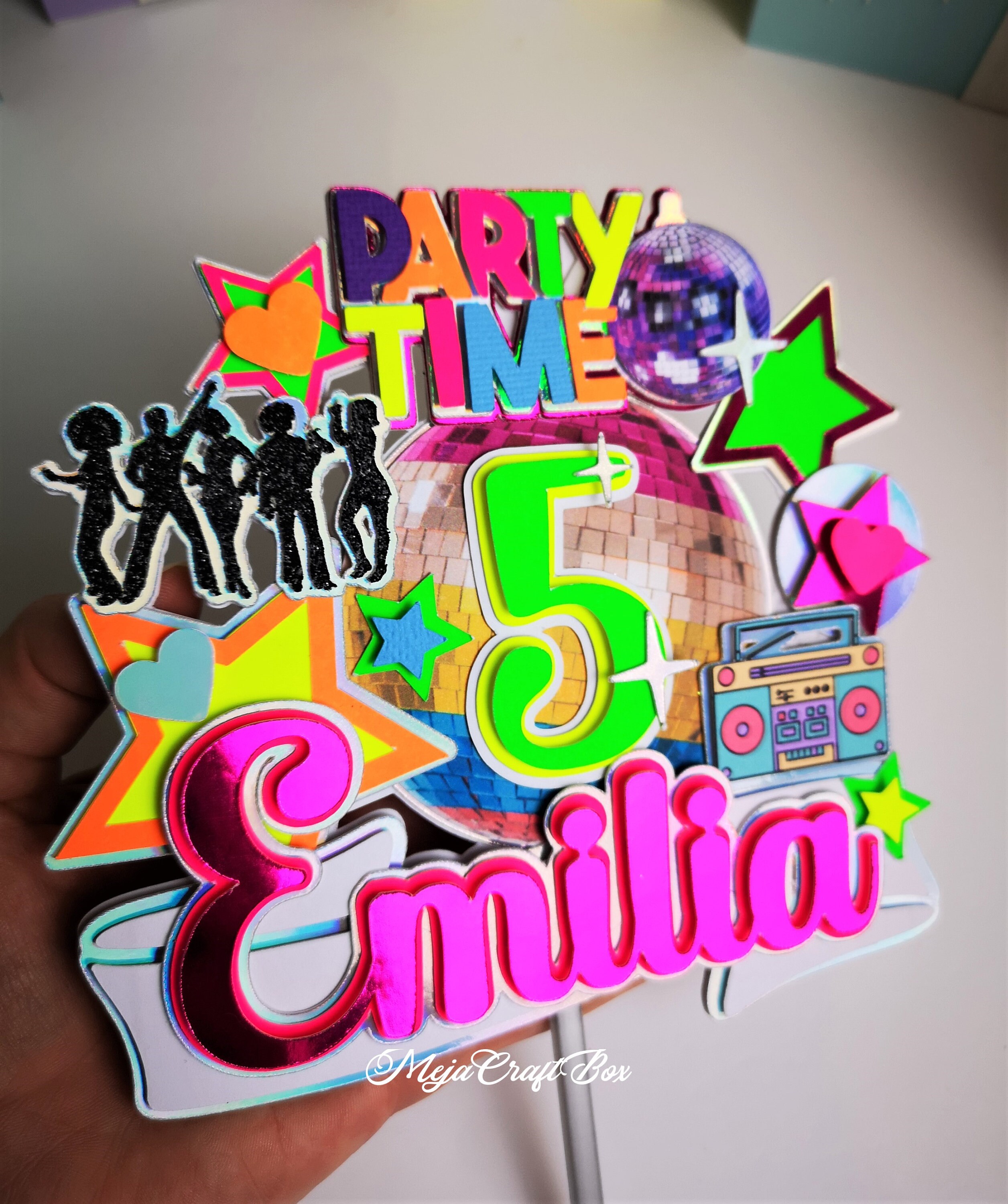 Disco Dancers Neon Cake Topper 3D Retro Cake Decoration - Etsy