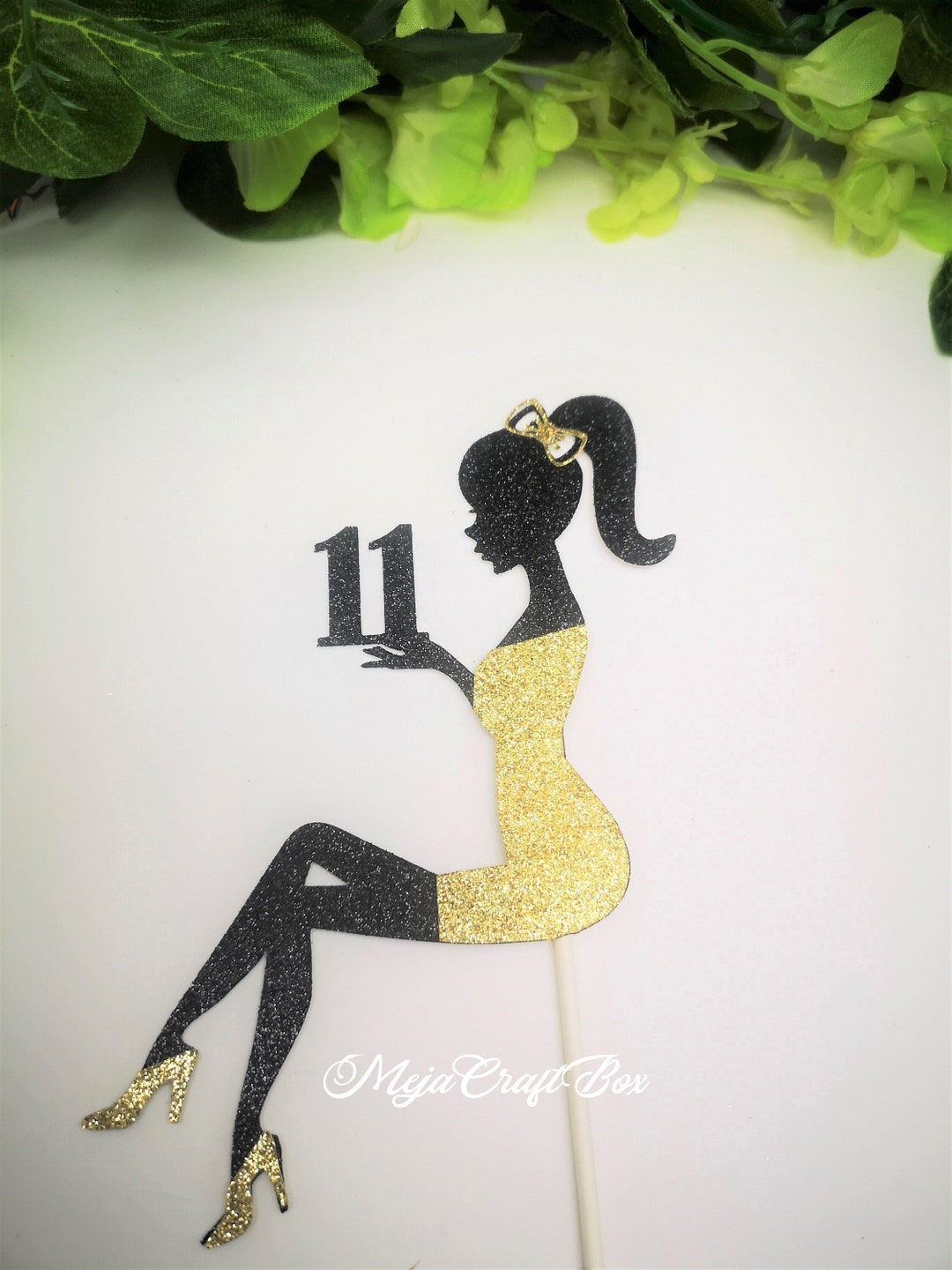 Sitting Lady Silhouette Cake Topper - Etsy UK