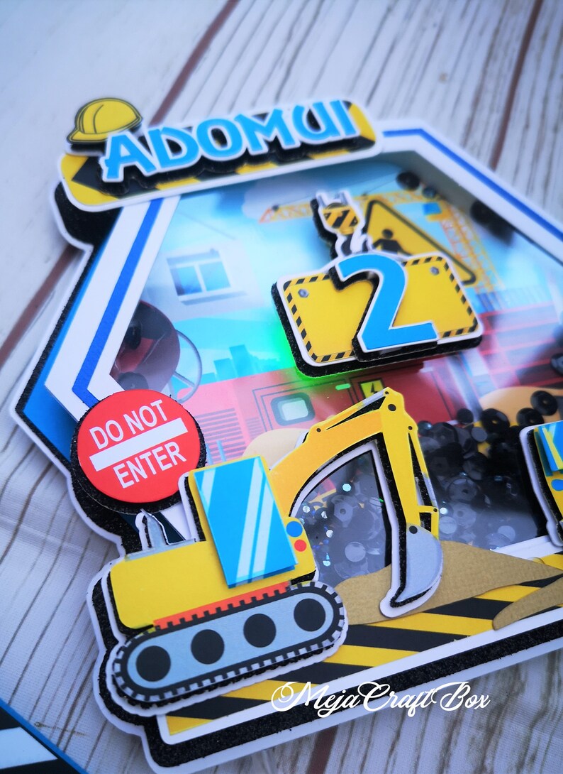 Construction 3D Shaker Cake Topper Personalised Cake - Etsy UK