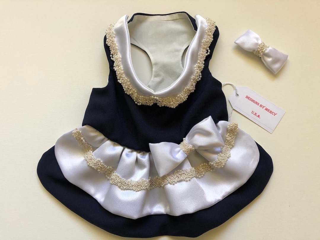 Dog Dress Dark Blue Medium Breed Dog Dark Blue Dress Medium Breed Dog ...