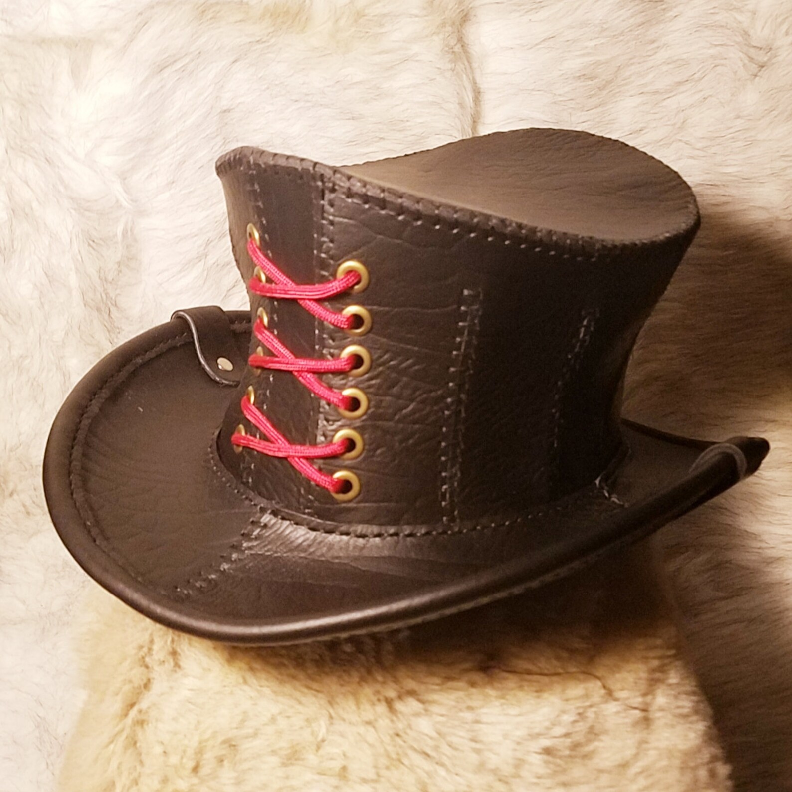Corset-style Leather Top Hat | Etsy