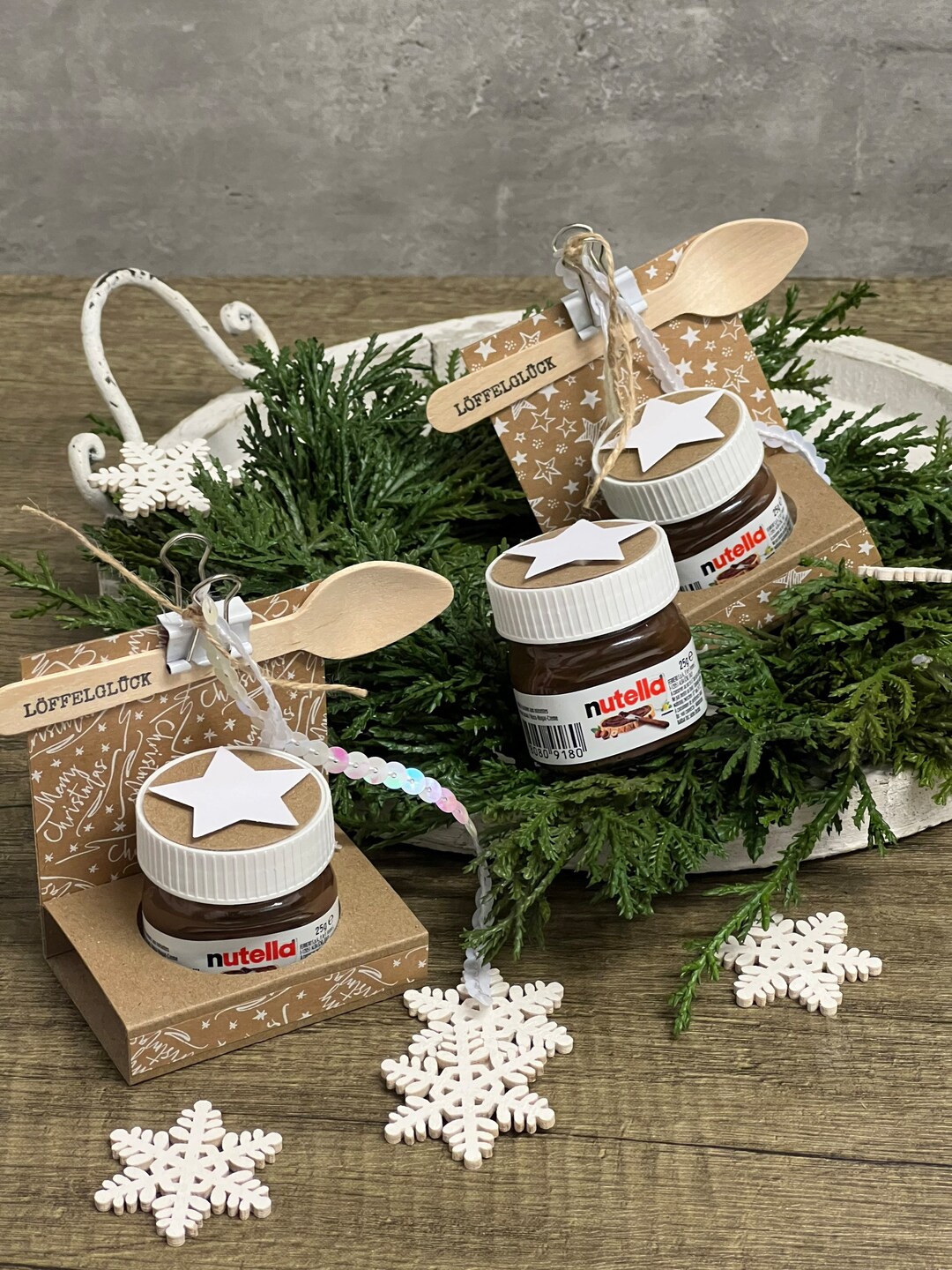 Mini Nutella Christmas Secret Santa Gift Spoon Luck Goodie Guest Gift ...