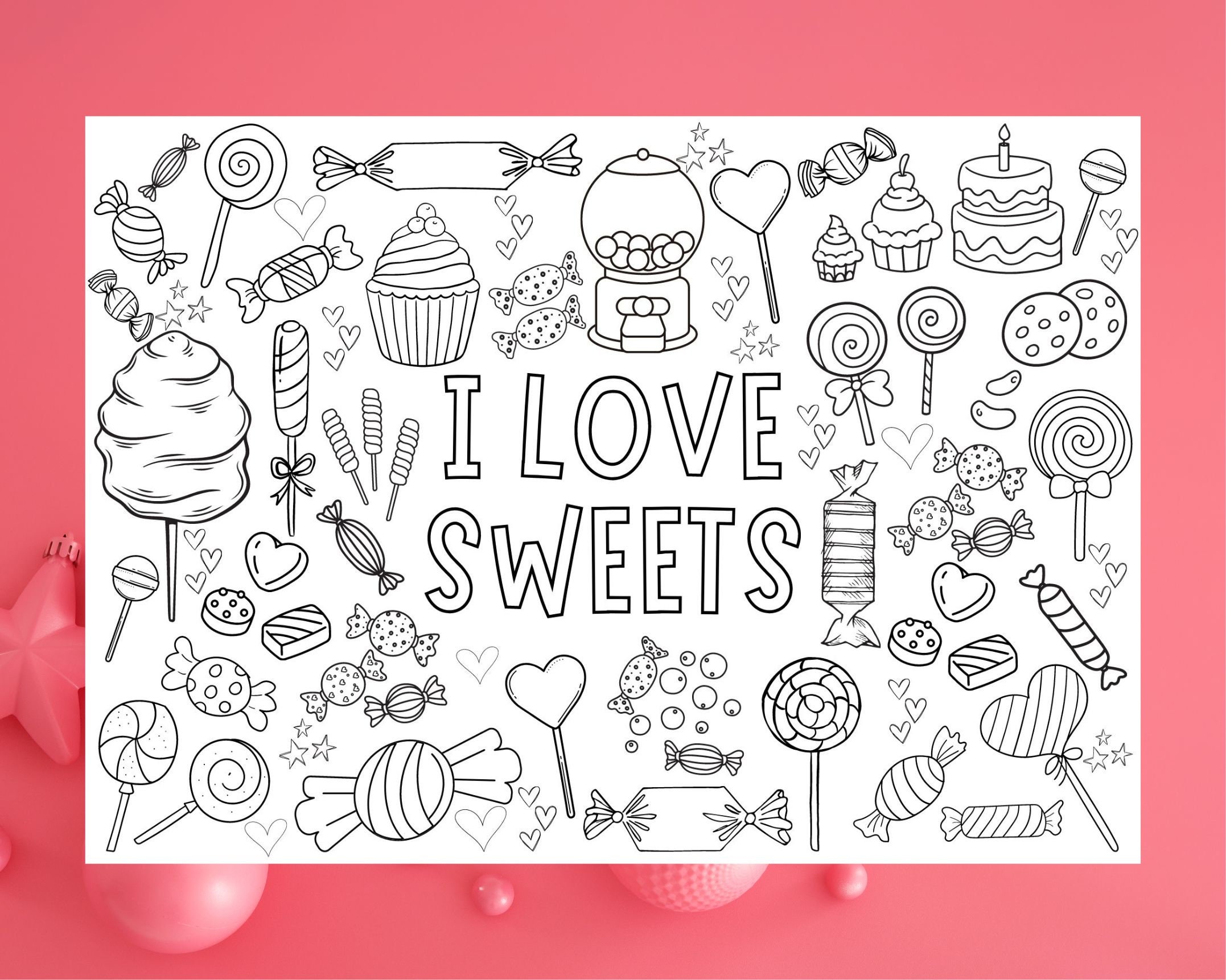 Digital Pastel Candy Land Birthday Invitation + Candy Colouring in ...