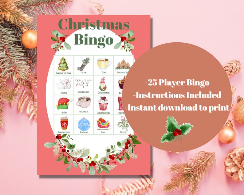 Instant Download Christmas Bingo Christmas Picture Bingo X-mas Bingo ...