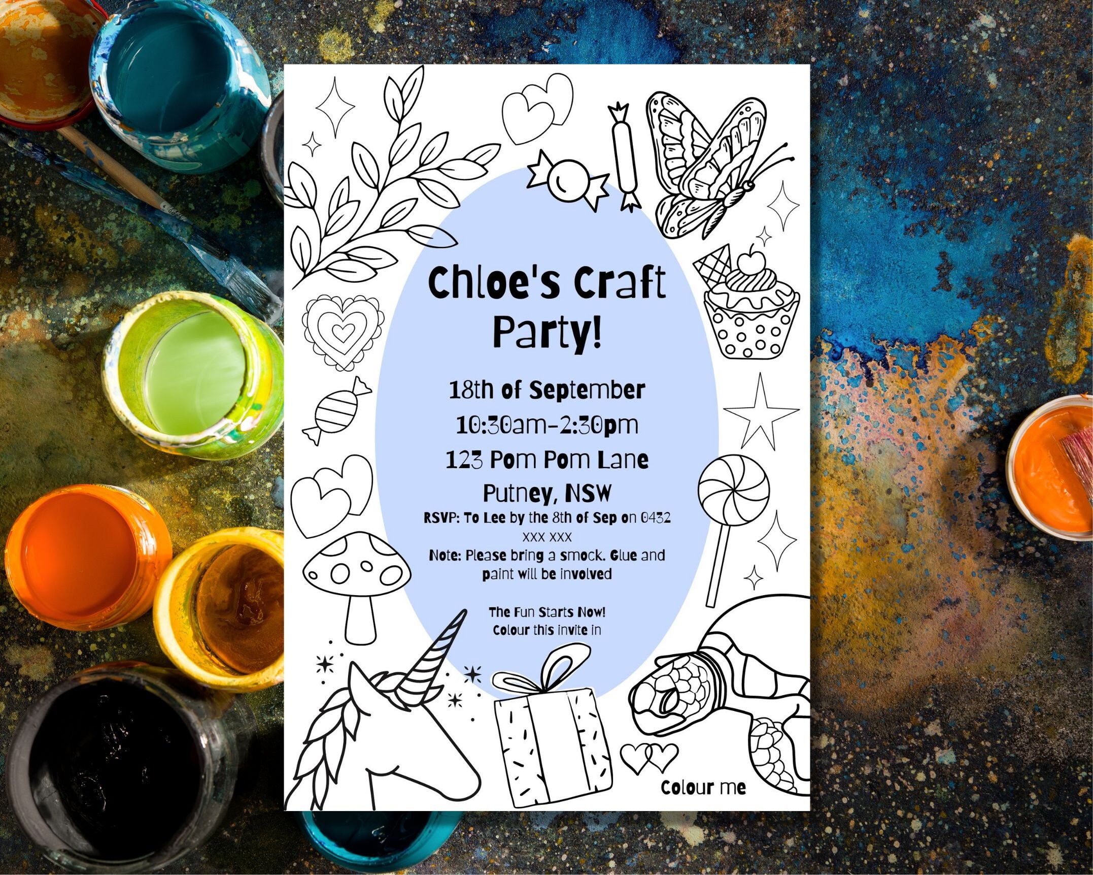 Digital Kids Arts and Craft Birthday Invite Craft Birthday - Etsy