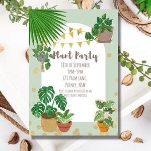 Digital Plant Birthday Invitation & Plant Colouring in Placemat Bundle ...
