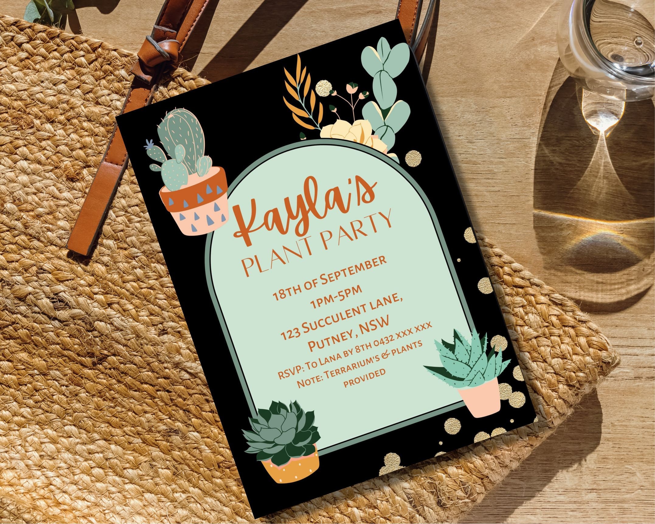 Digital Plant Birthday Invitation | Terrarium Birthday Party Invites ...