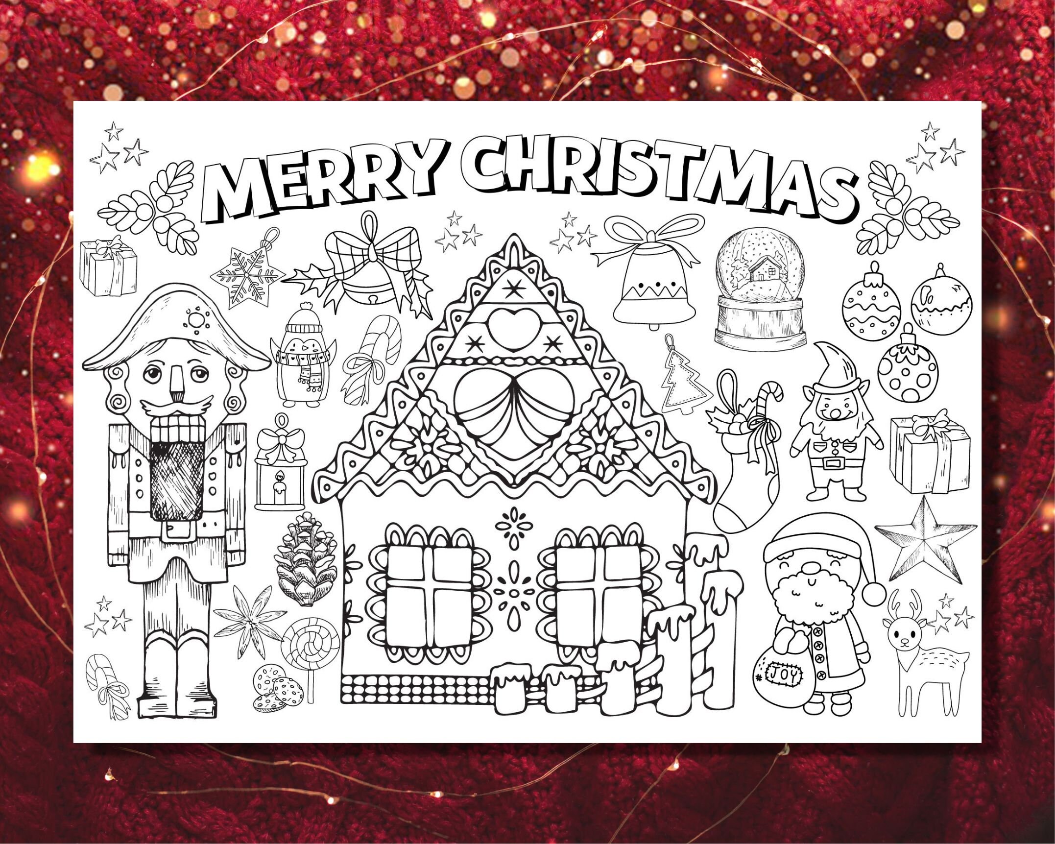 Instant Printable Christmas Colouring Placemat | Nutcracker Christmas ...