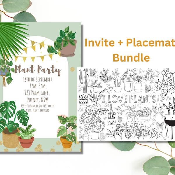 Plant Themes Birthday Invitation - Etsy