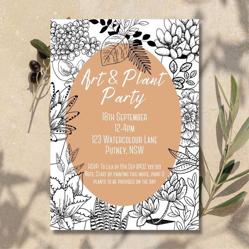 Art Birthday Invite - Etsy