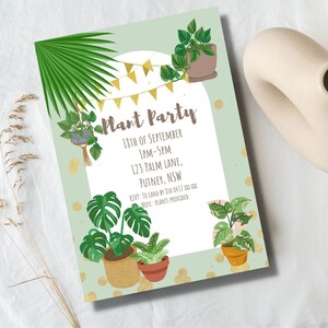 Digital Plant Birthday Invitation & Plant Colouring in Placemat Bundle ...