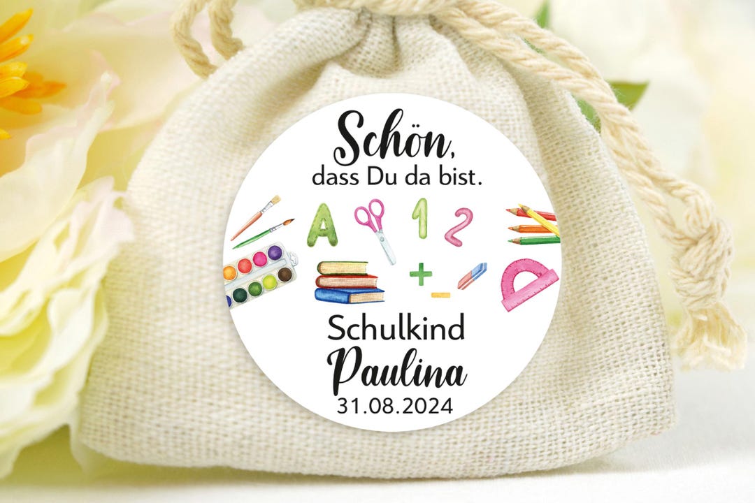 24 Personalized Stickers, "nice to Have You Here," Schoolchild, Name ...