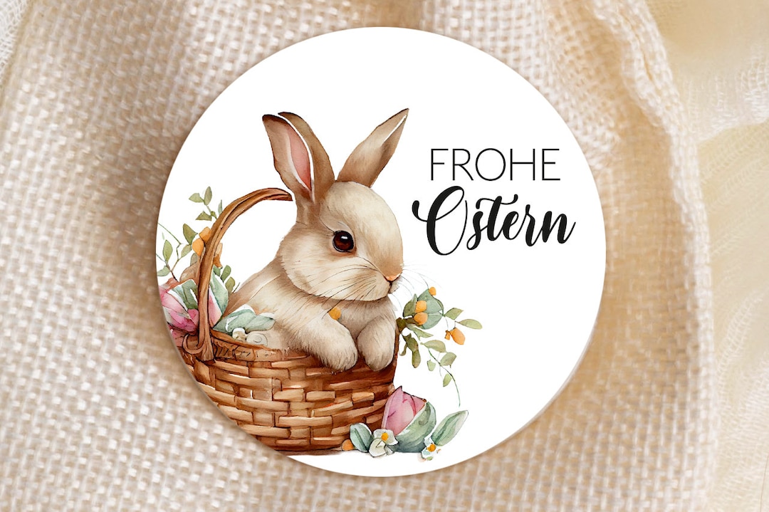 Ab 10 Stück Frohe Ostern Sticker 4cm Ostergeschenk Hasen Gastgeschenk ...