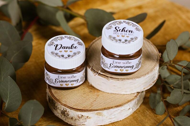 Sticker on Top + Banderole A Sweet Keepsake for Chocolate Mini Glass ...