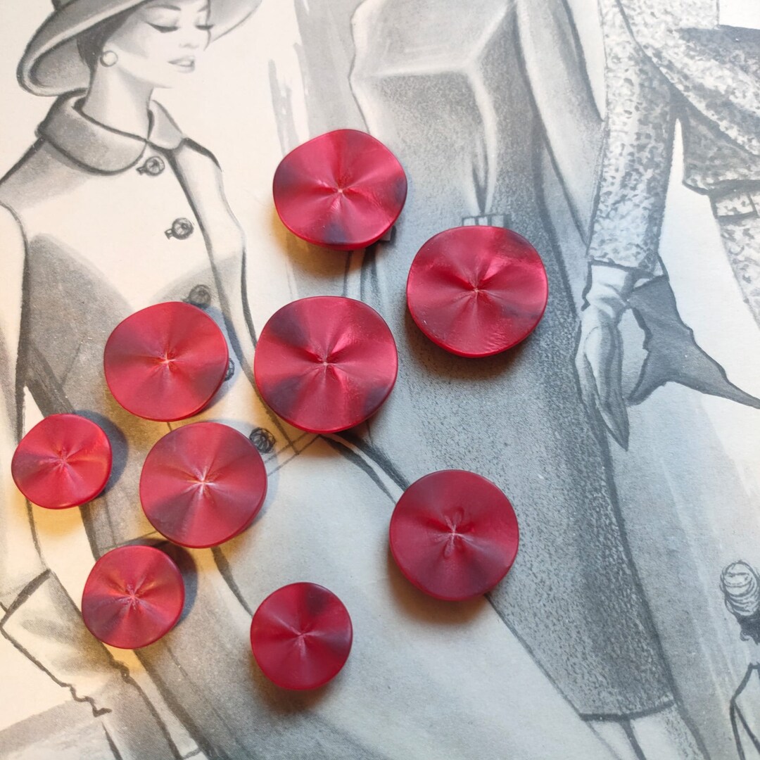 3 Buttons, Red Button, Red Coat Button, Coat Button, Red Jacket Button ...