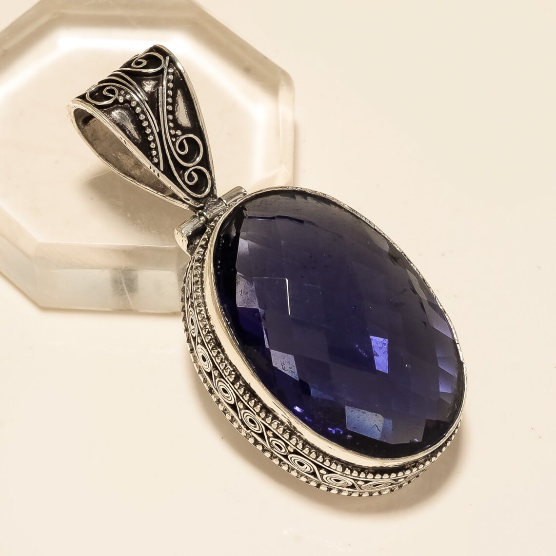 Iolite Pendant Iolite Jewelry 925 Sterling Silver Plated - Etsy India
