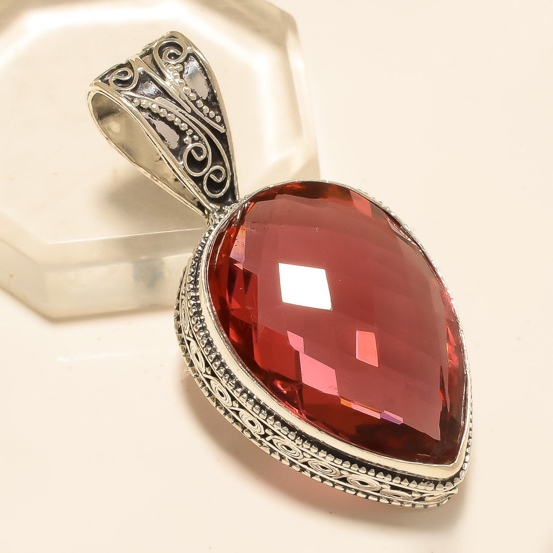 Pink Ruby Jewelry, Rubelite Pendant, 925 Sterling Silver Pendant ...