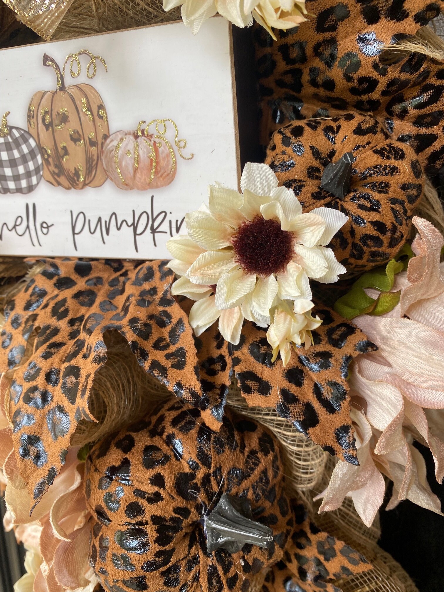 Fall Leopard Print Swag Leopard Pumpkinsfall Door Hanger - Etsy