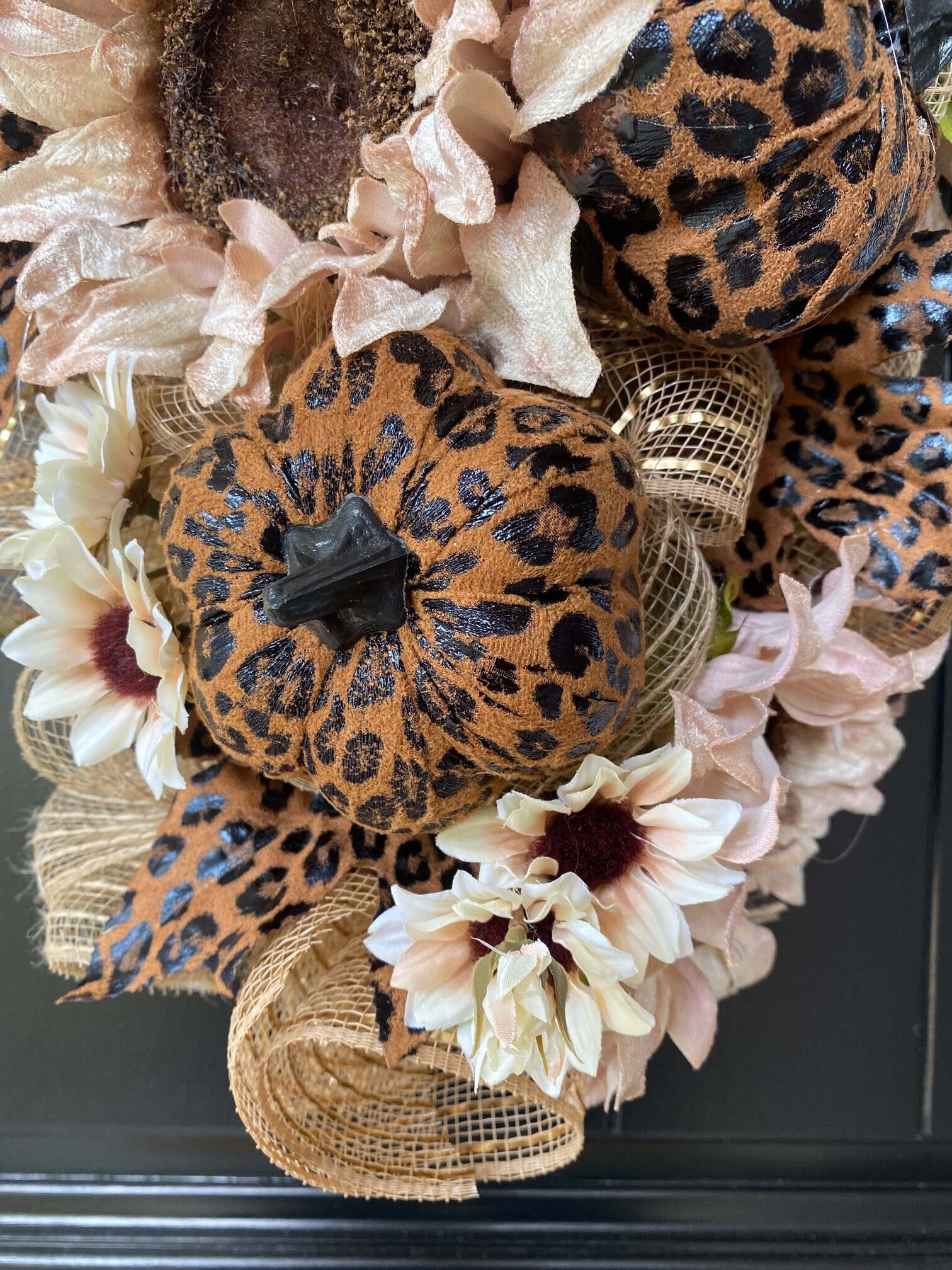 Fall Leopard Print Swag Leopard Pumpkinsfall Door Hanger - Etsy
