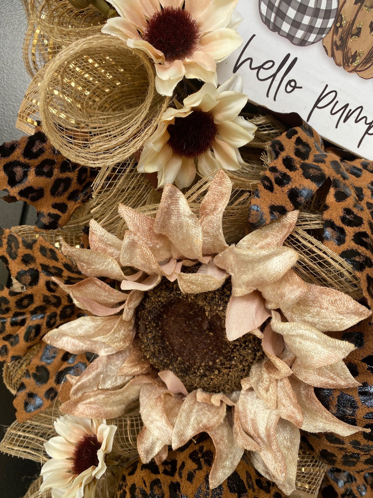 Fall Leopard Print Swag Leopard Pumpkinsfall Door Hanger - Etsy