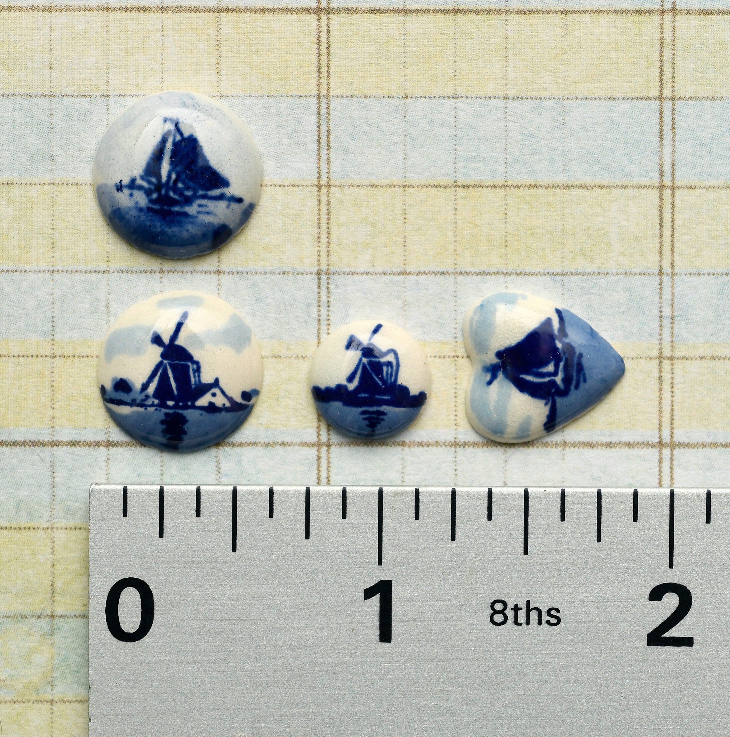 4 Vintage Delft Holland Porcelain Cabochons - Your Choice of Styles - Etsy