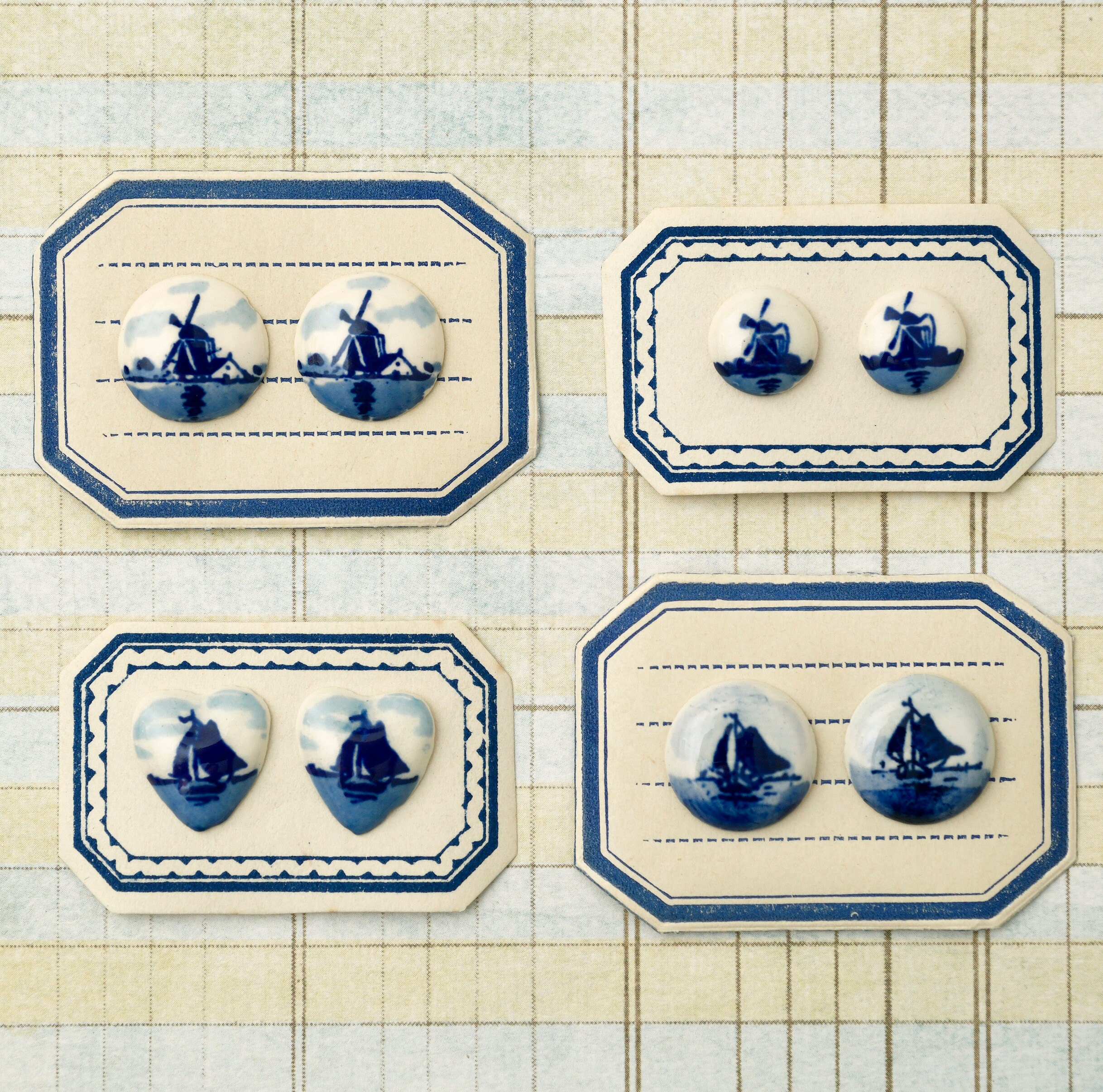 4 Vintage Delft Holland Porcelain Cabochons - Your Choice of Styles - Etsy