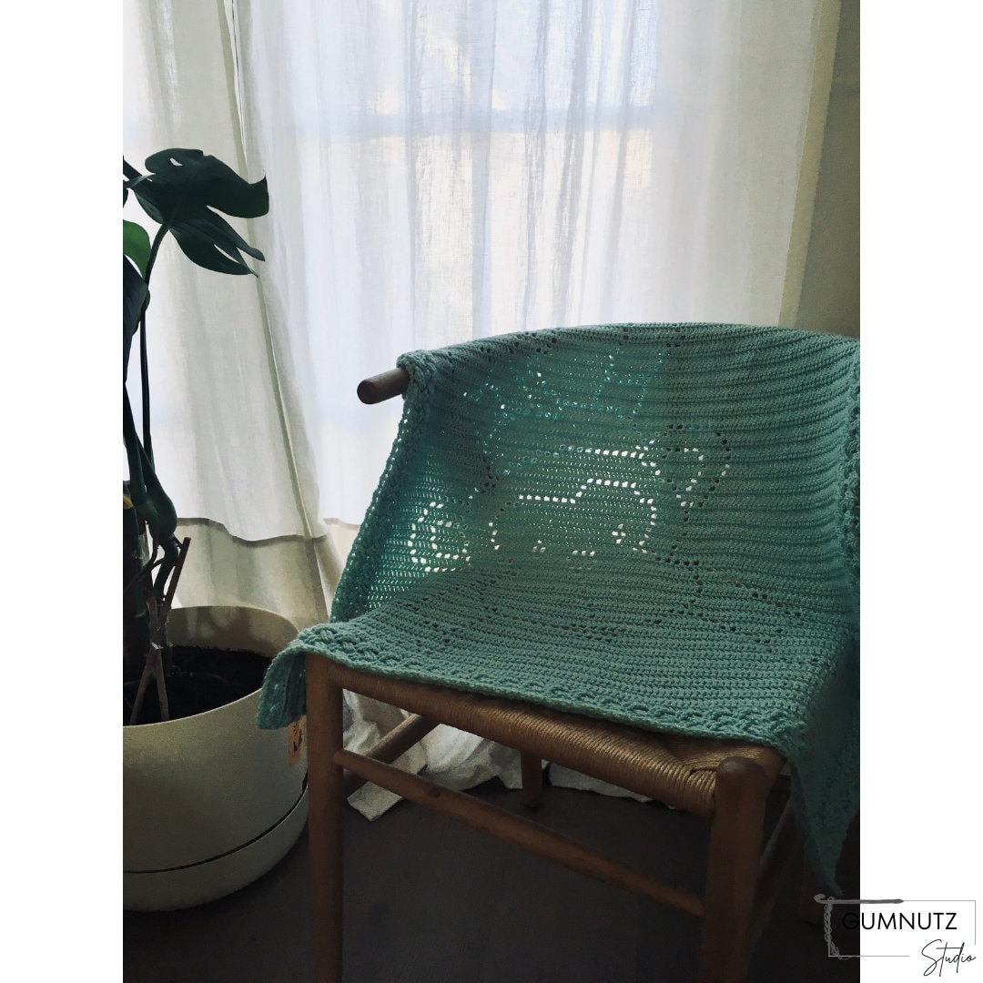 Filet Crochet Baby Blanket Pattern: Cheeky Monkey Design (PDF Pattern ...