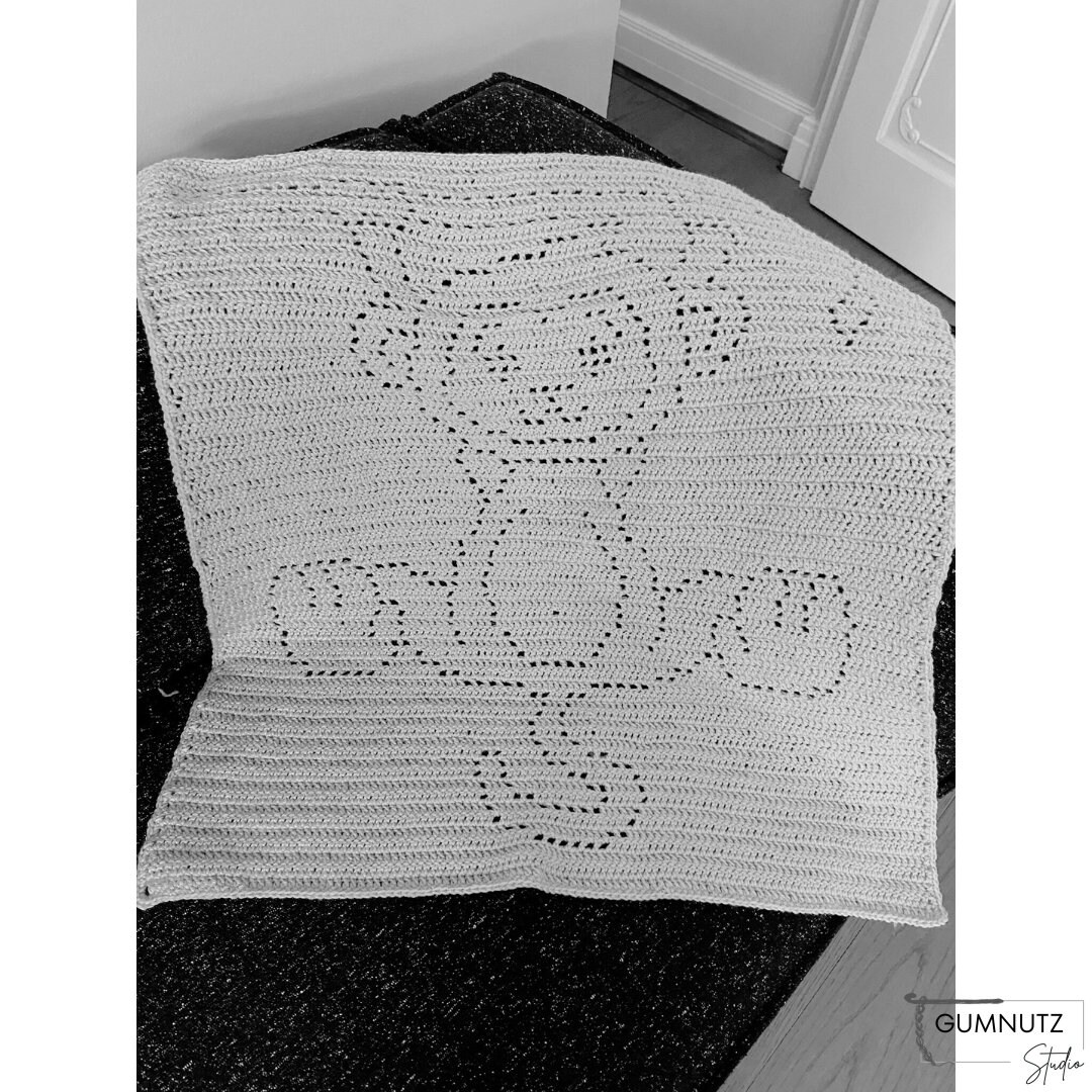 Filet Crochet Baby Blanket Digital Pattern monkey Swings Baby Gift - Etsy