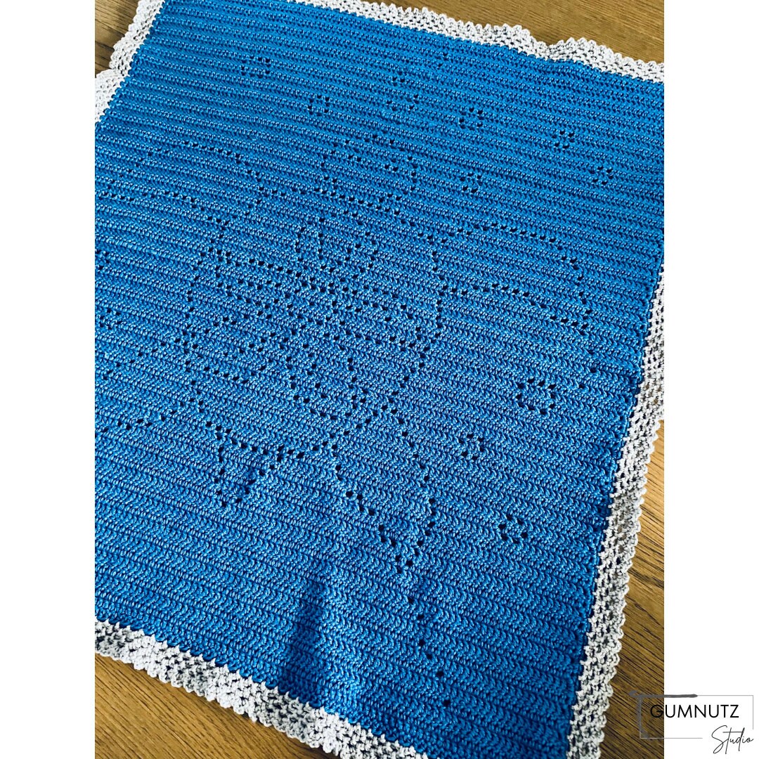 Filet Crochet Baby Blanket Digital Pattern “tropical Turtle" Baby Gift ...