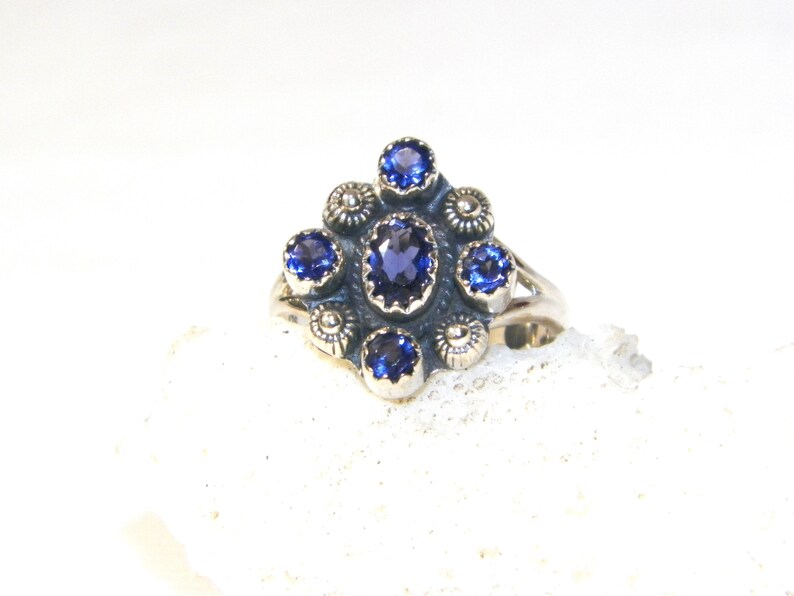 Size 8 Sterling Silver Lolite Ring, Solid 925 Real Lolite Ring, Natural ...