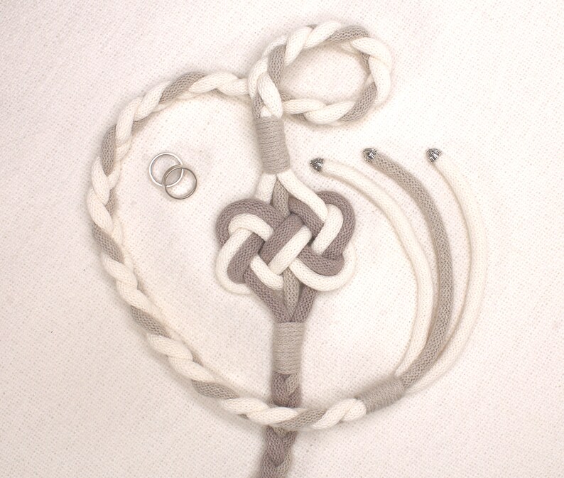 Handfasting Cords Double Heart Cord Knot in Natural Cotton - Etsy