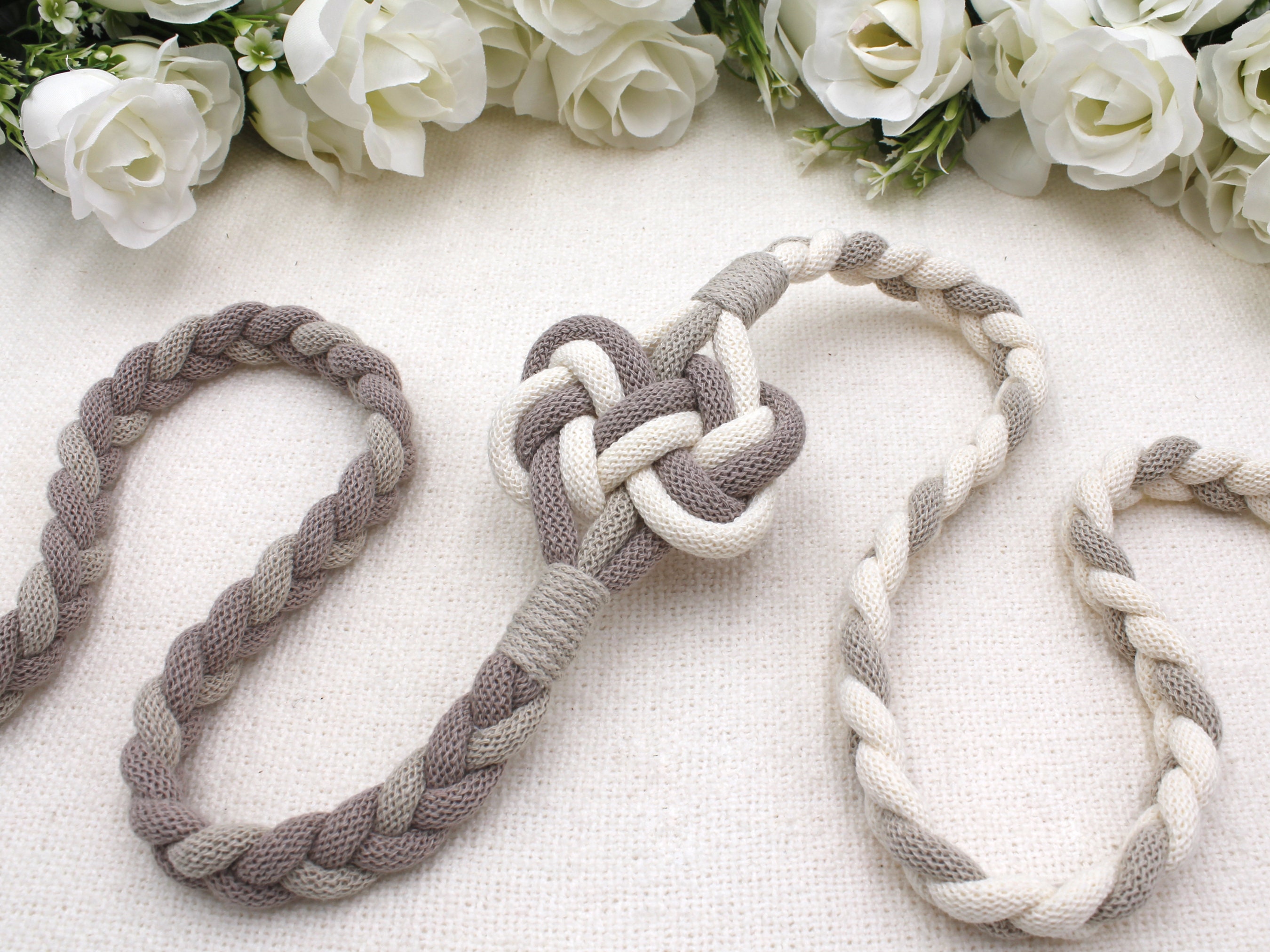Handfasting Cords Double Heart Cord Knot in Natural Cotton - Etsy