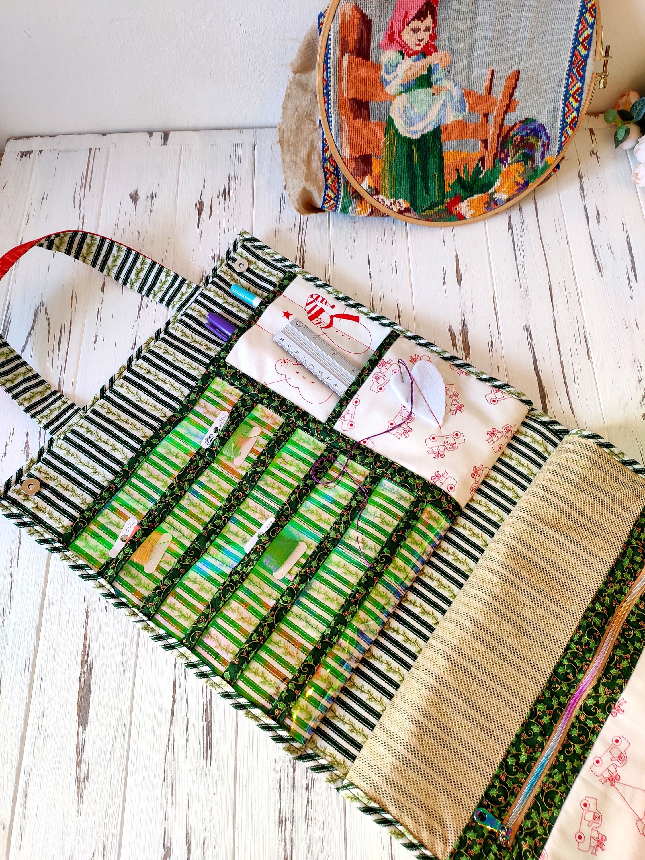 Large Embroidery Project Bag | Craft Storage for Cross Stitch ...