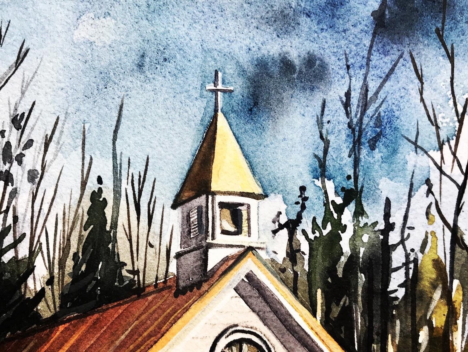 Little Church in the Woods| 8x10" Print | Art Reproduction ...