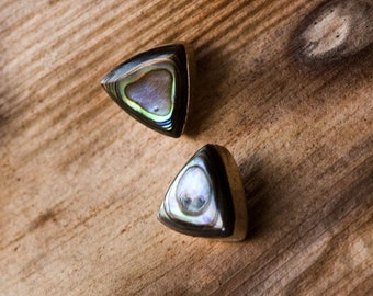 Abalone Shell Stud Earrings - Etsy