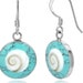 SUVANI Sterling Silver Turquoise and Shiva Eye Shell Inlay Round Dangle ...