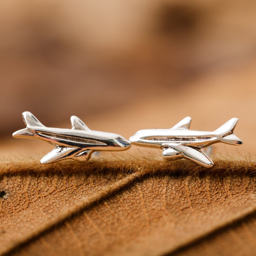 SUVANI 925 Sterling Silver Tiny Little Aeroplane Airplane Jet Plane ...