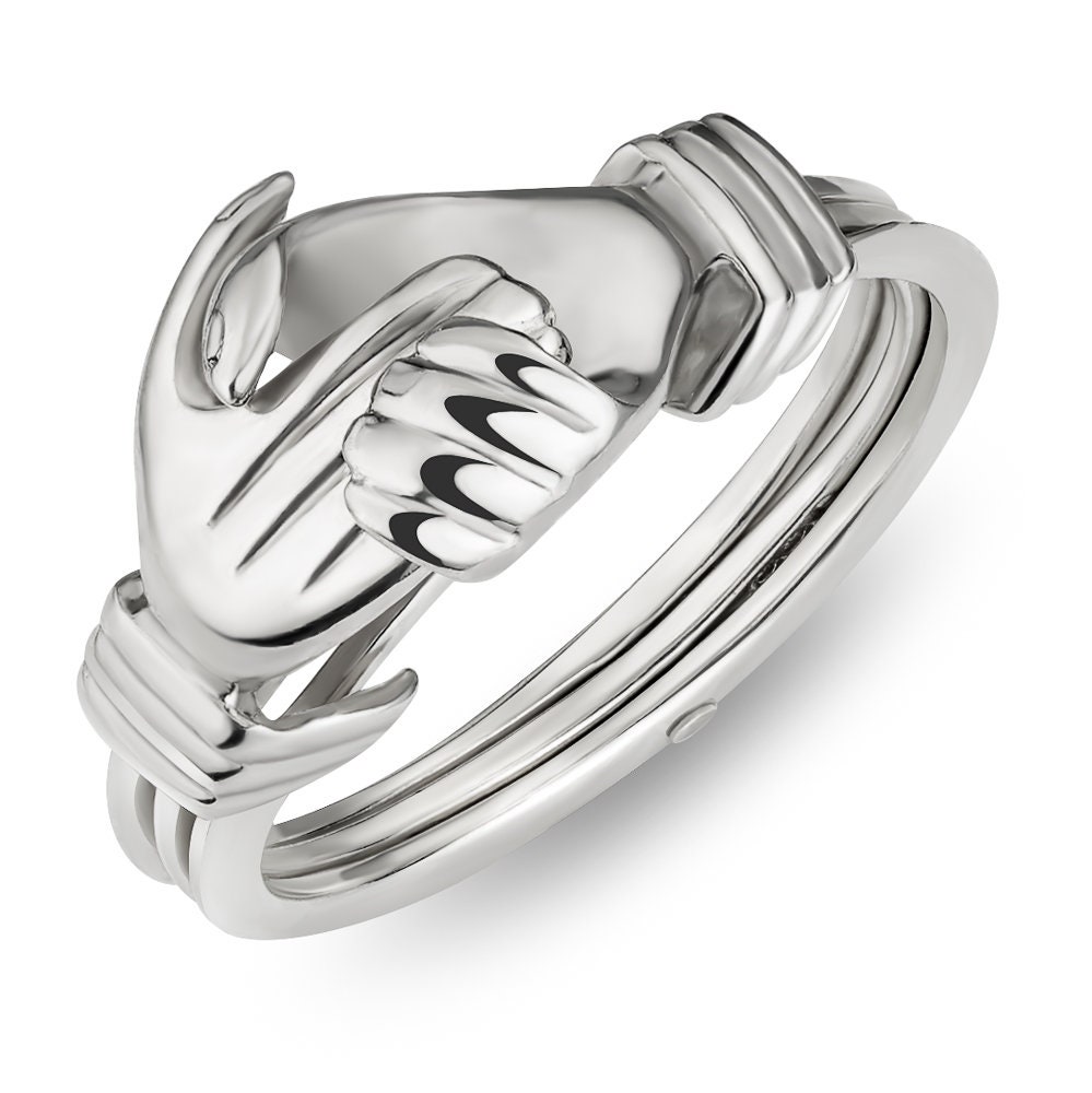 SUVANI Sterling Silver Handshake With Hidden Heart Love & - Etsy