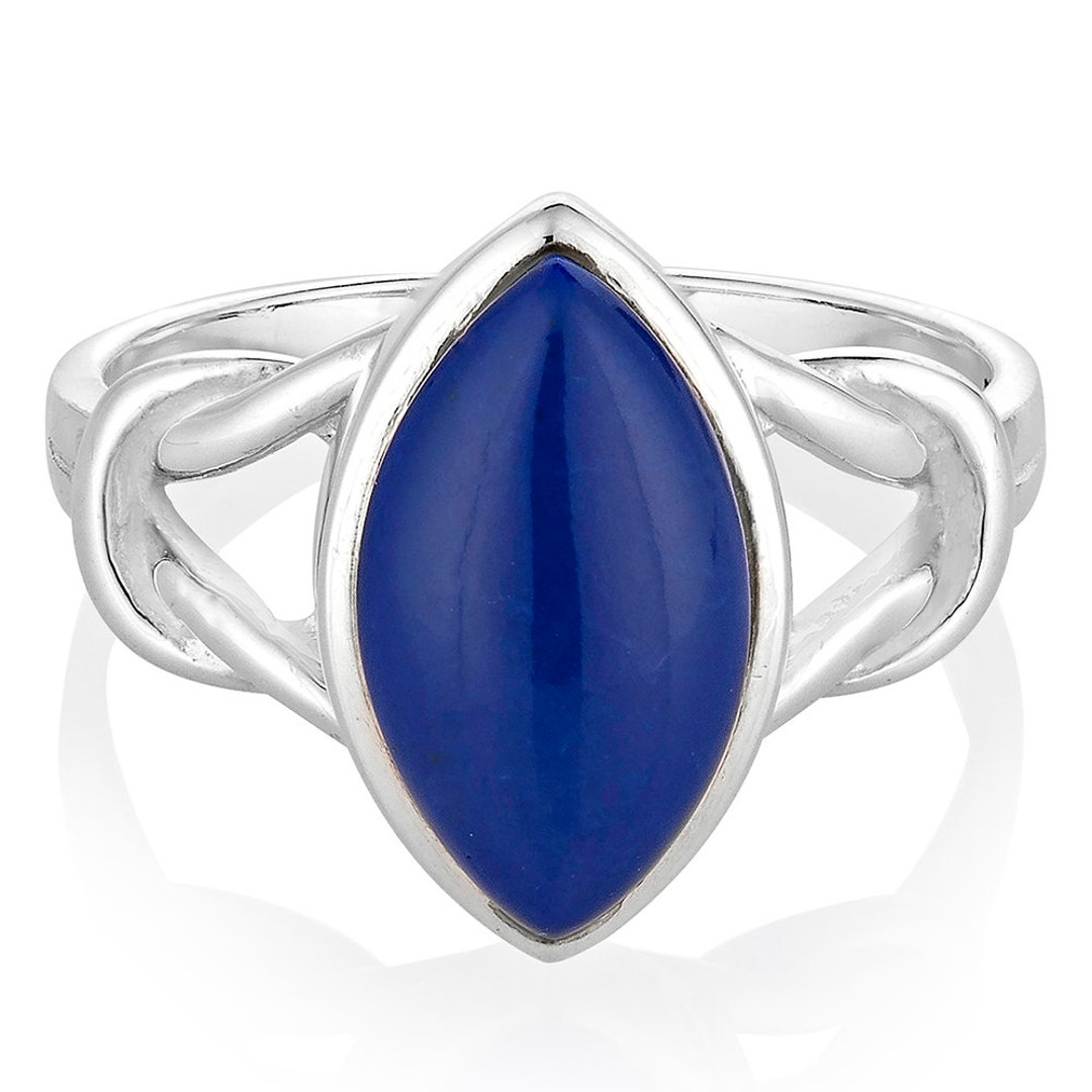 SUVANI Anillo de plata de ley 925 con lapislázuli azul y piedras ...