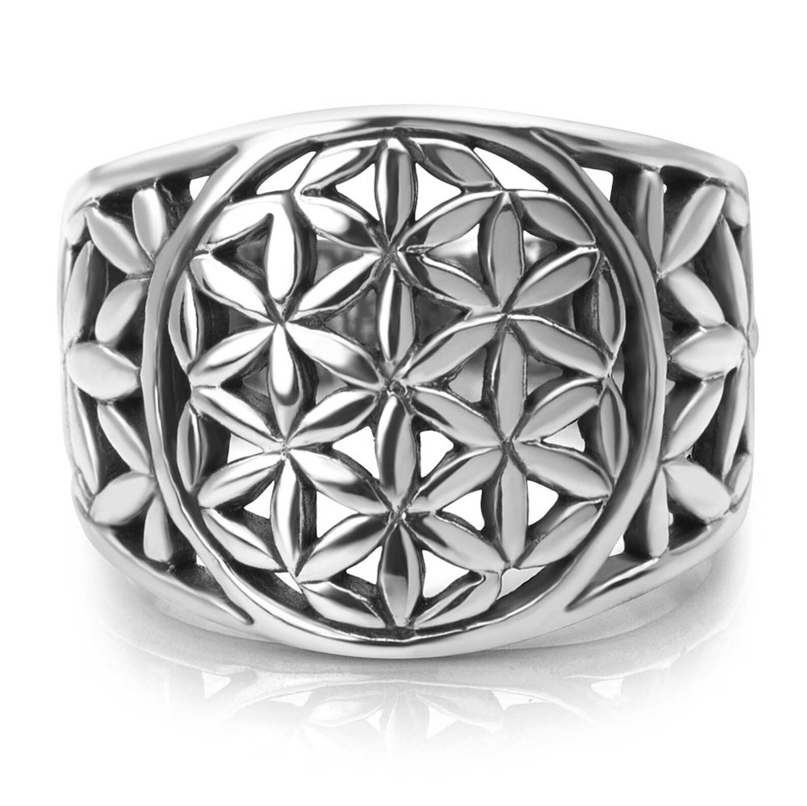 SUVANI 925 Sterling Silver Detailed Flower of Life Mandala Filigree ...