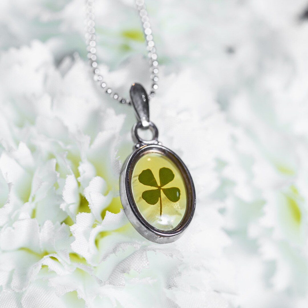 SUVANI Stainless Steel Real Four (4) Leaf Clover Good Luck Shamrock ...