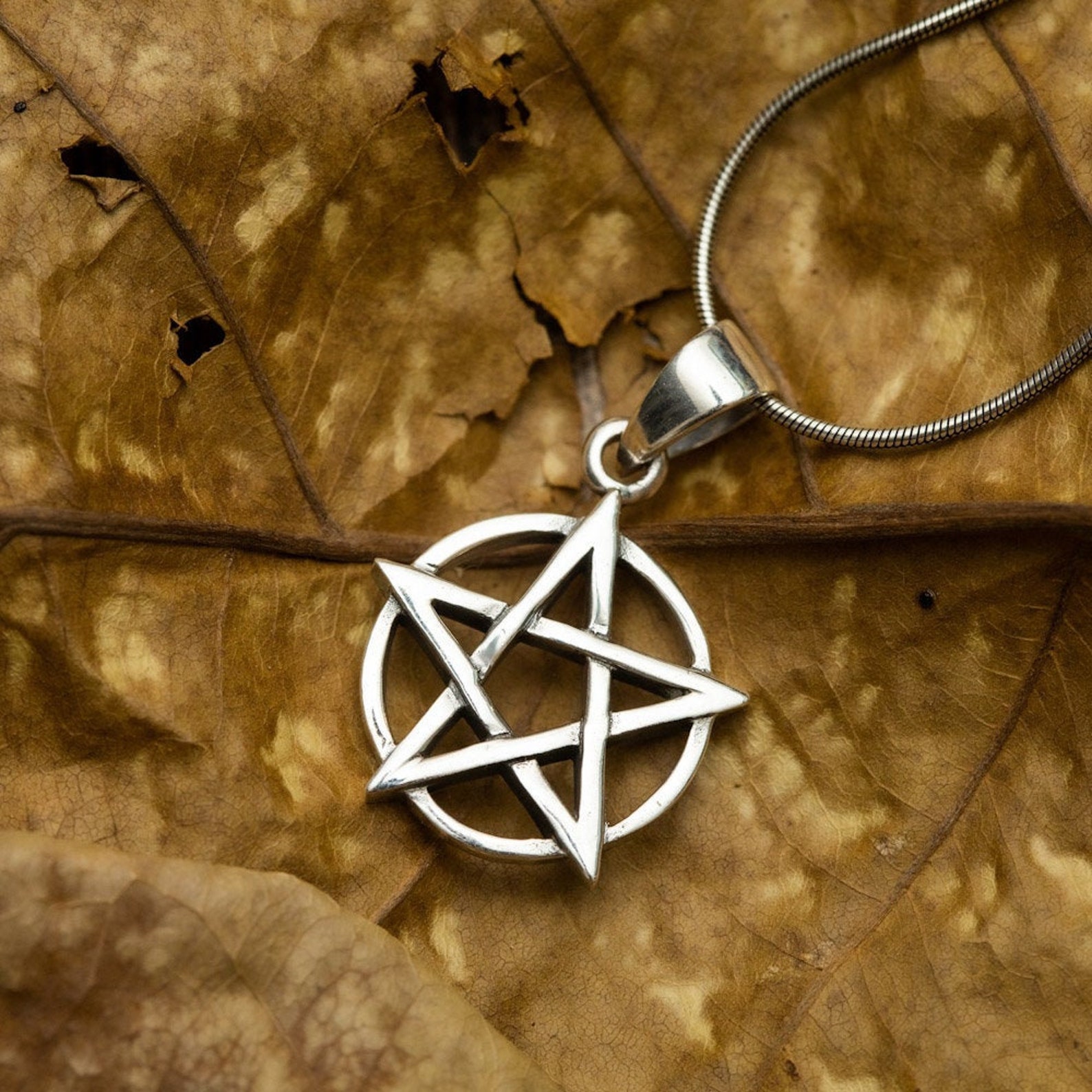 SUVANI Sterling Silver 19 Mm Pentagram Pentacle Star Amulet Protective ...