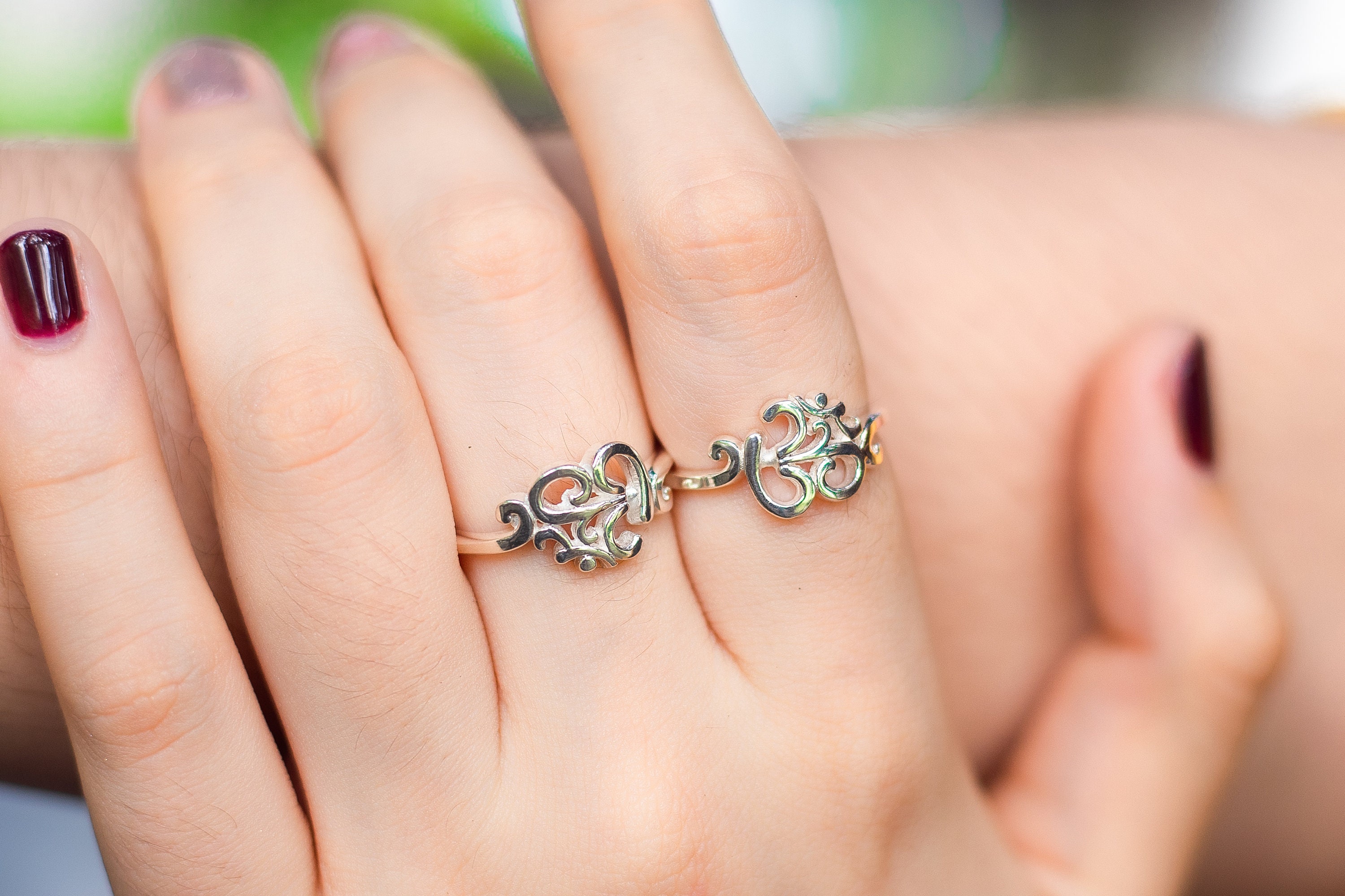 SUVANI 925 Sterling Silver Calligraphy Style Yoga Aum Om | Etsy