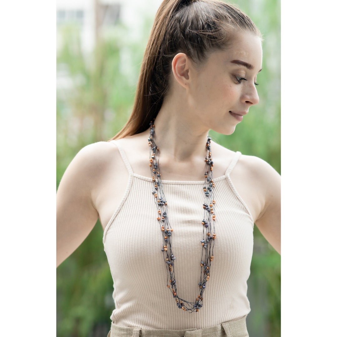 SUVANI Silk Thread and Black Cultured Freshwater Pearl Multi - Etsy