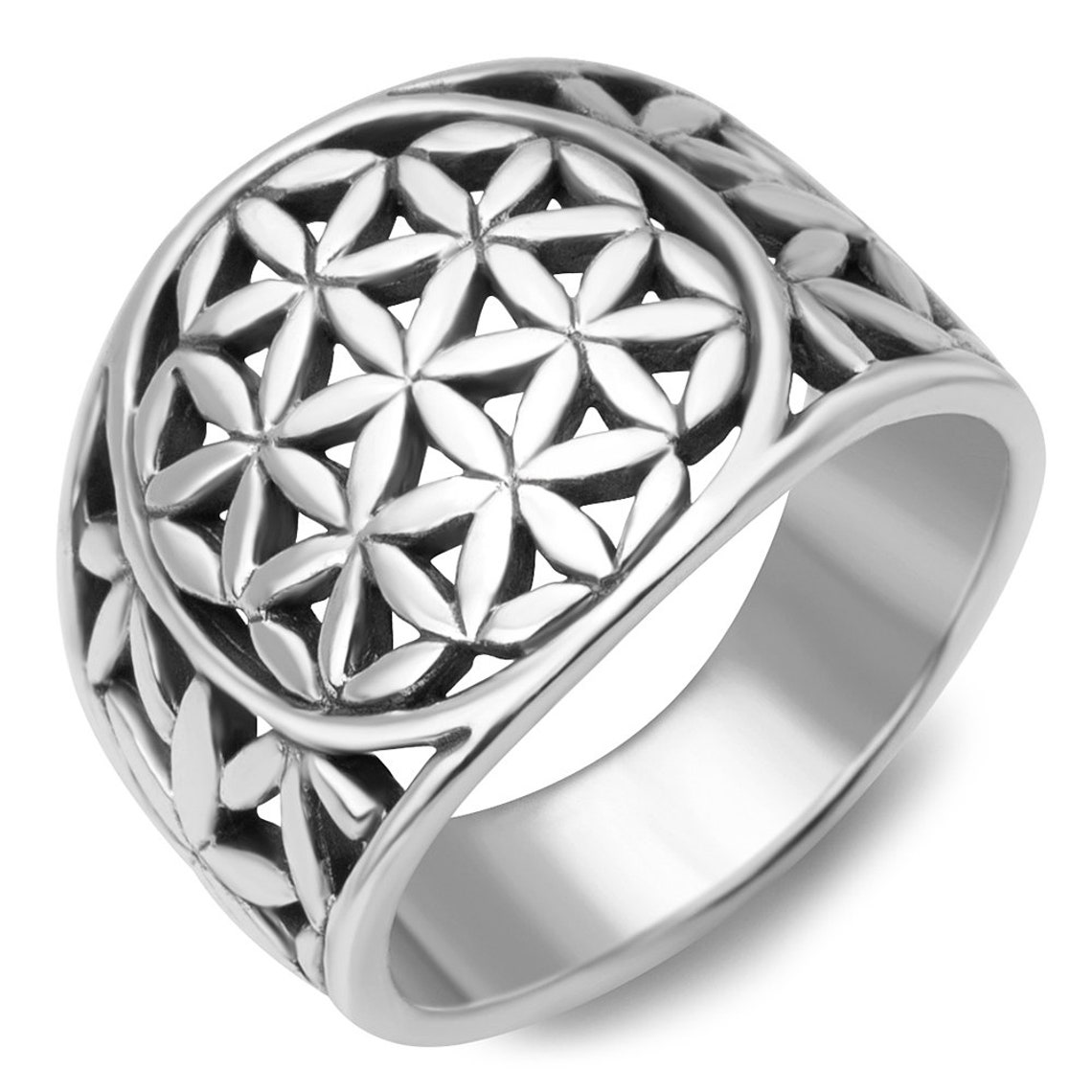 SUVANI 925 Sterling Silver Detailed Flower of Life Mandala Filigree ...