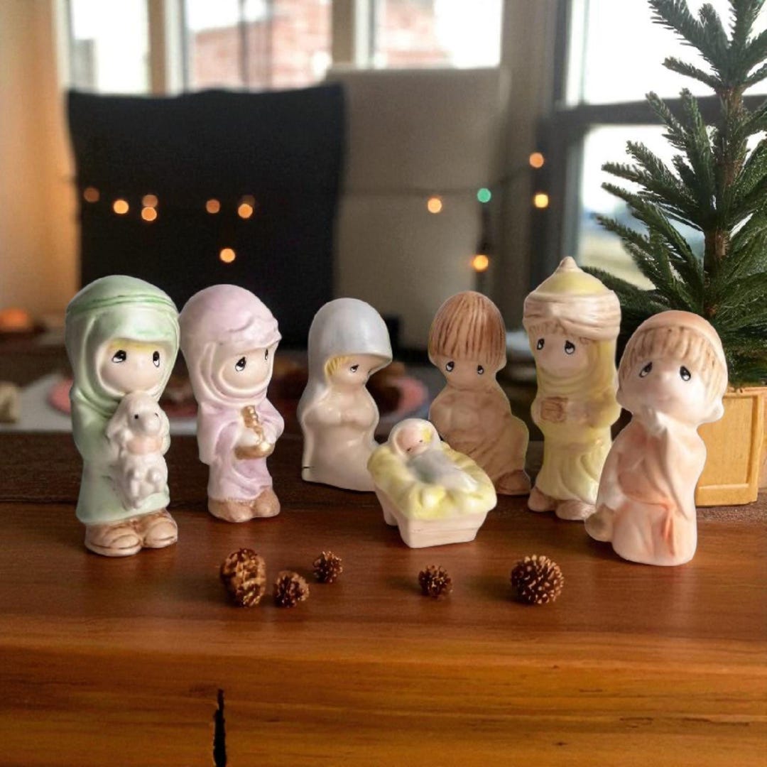 Vintage Children Nativity Precious Moments! ? Ceramic / Pastel Colors ...