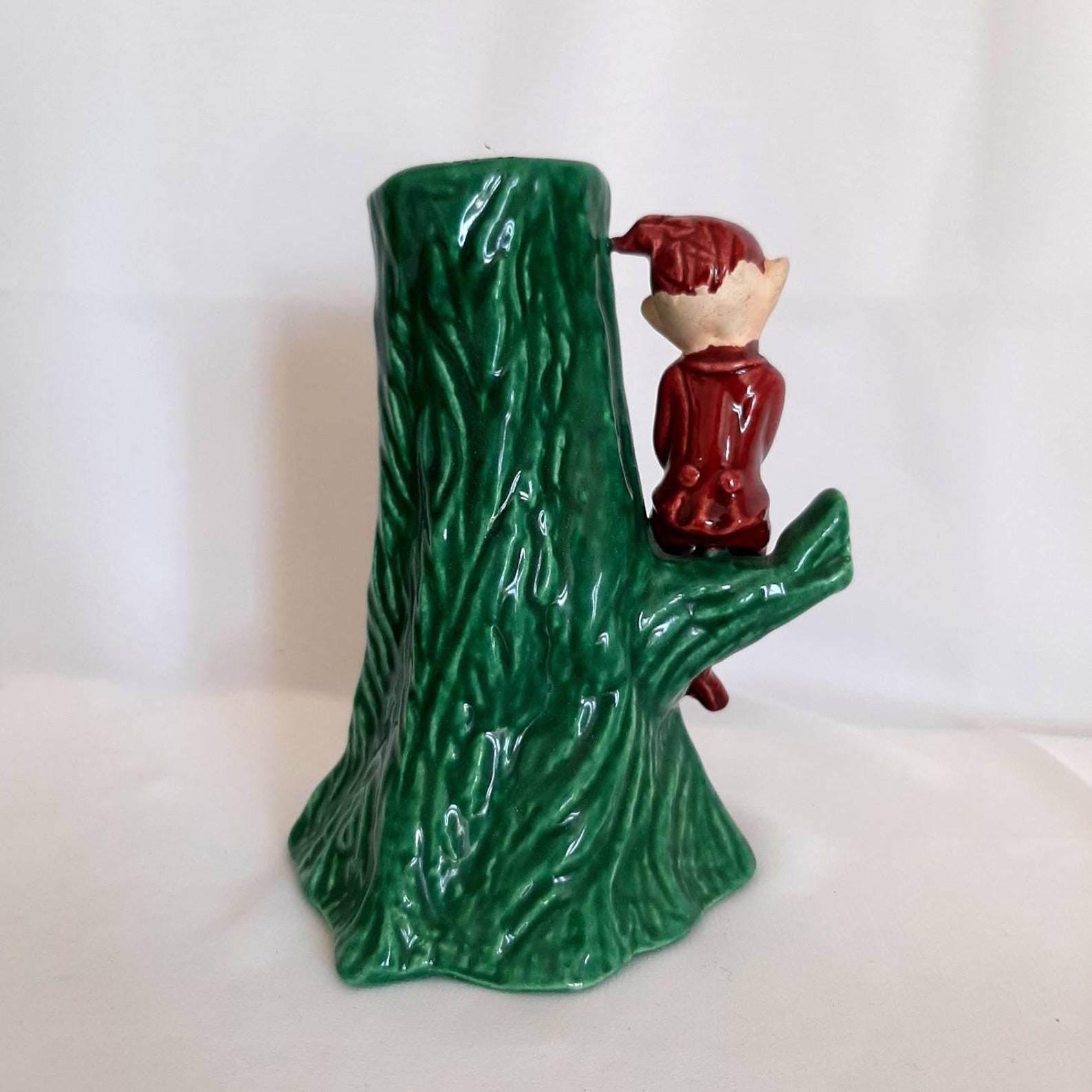 Elf on Tree Stump Gilner Pottery-planter |pixie Elve Planter - - Etsy