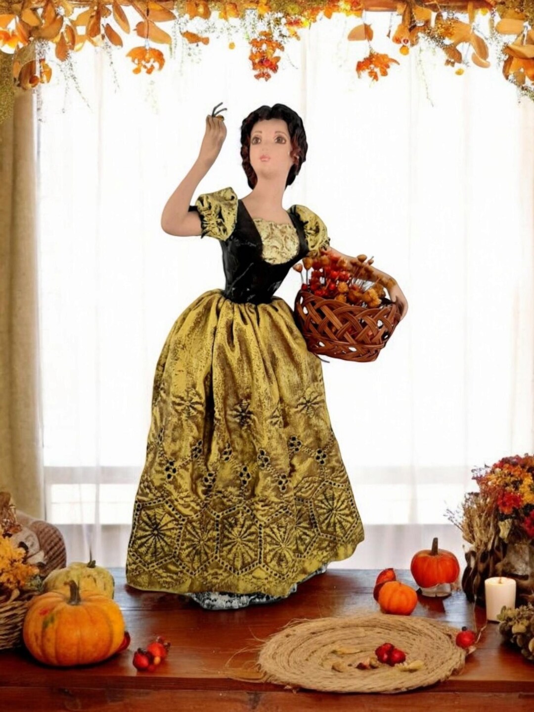 Vintage Art Fall Lady Figurine Solvang the Gift Tree Victorian - Etsy